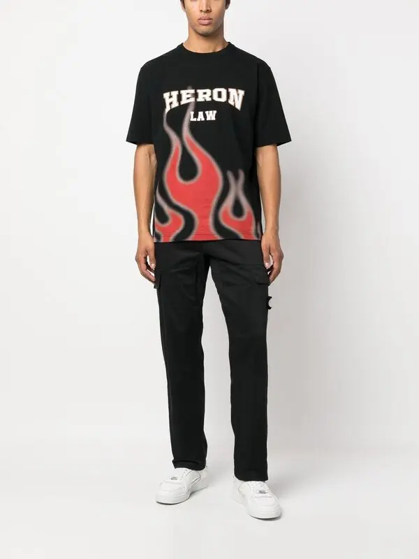 Heron Preston Flame-print Organic Cotton T-shirt