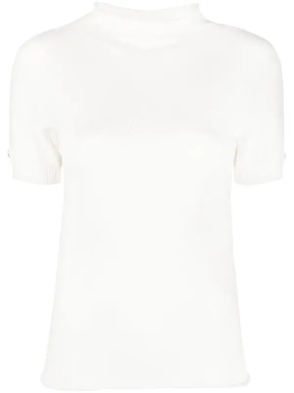 TWINSET Logo-plaque Short-sleeve Jumper - White