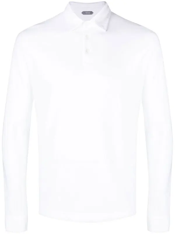 ZANONE Long-sleeve Cotton Polo Shirt