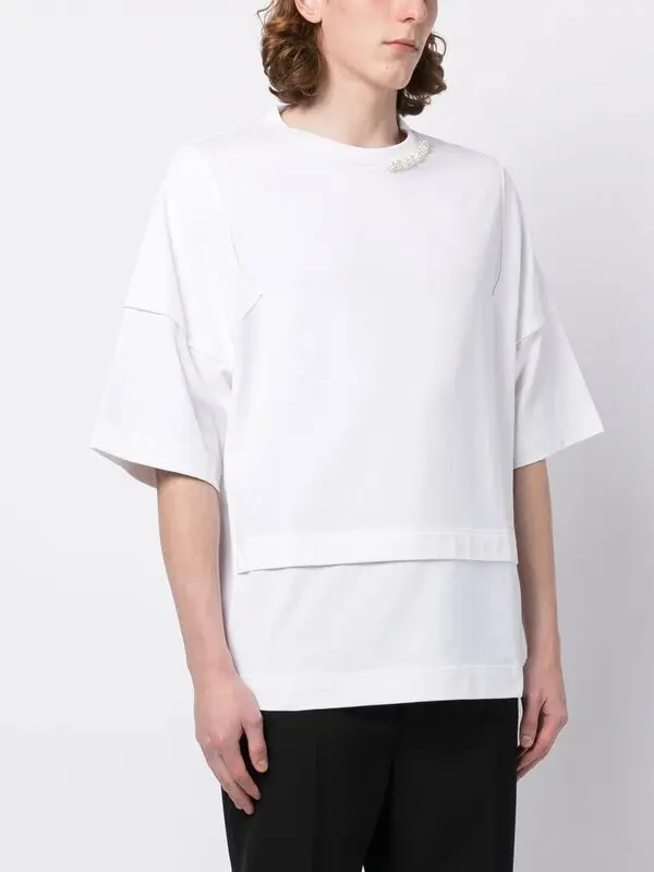 Simone Rocha Pearl-embellished Layered T-shirt