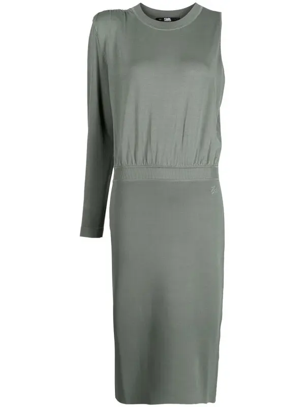 Karl Lagerfeld Asymmetric Knit Midi Dress