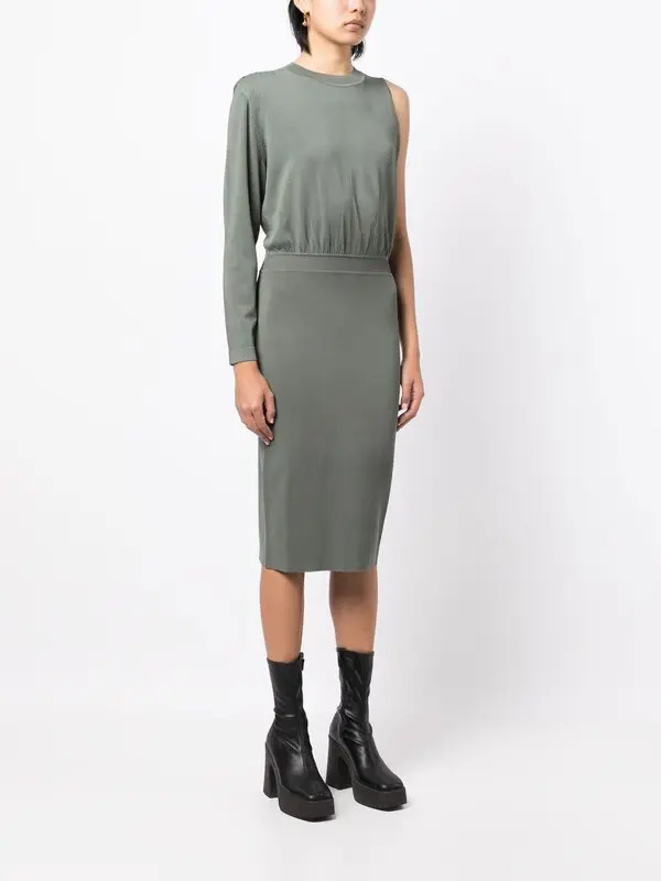 Karl Lagerfeld Asymmetric Knit Midi Dress