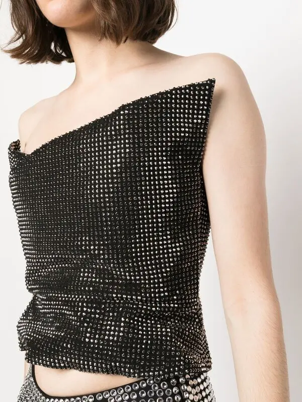 Roland Mouret Crystal-embellished Asymmetric Top