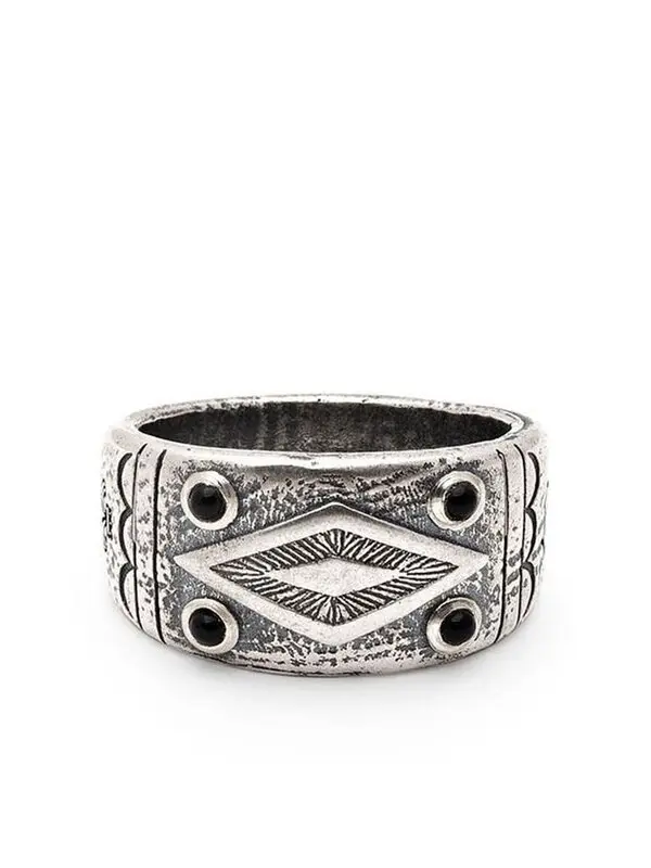 NIALAYA JEWELRY Engraved Ring - Silver