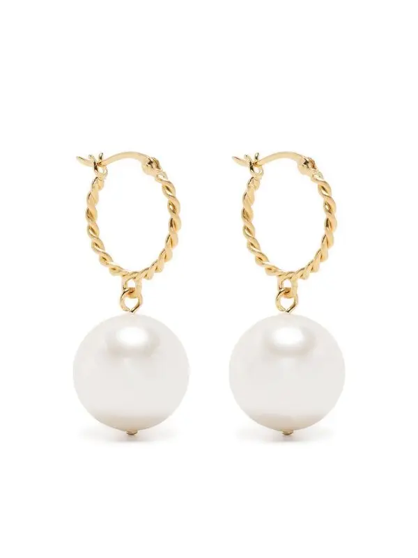 Completedworks Drop Pearl Hoop Earrings