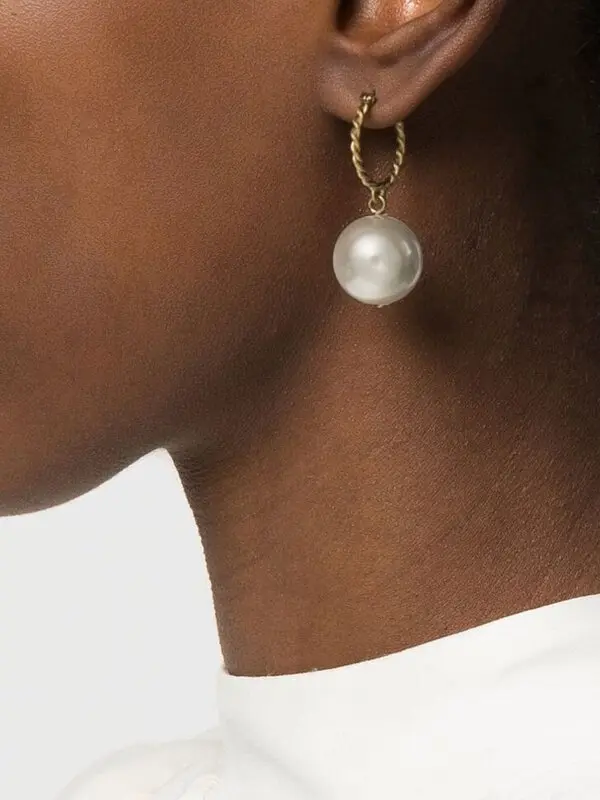 Completedworks Drop Pearl Hoop Earrings