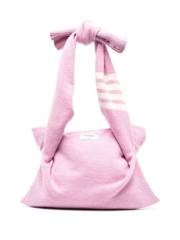 Thom Browne Stitch Merino Crewneck Sweater Shell Bag - Pink