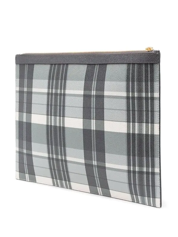 Thom Browne Grosgrain-loop Trim Clutch - Grey