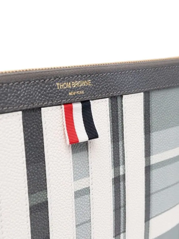 Thom Browne Grosgrain-loop Trim Clutch - Grey