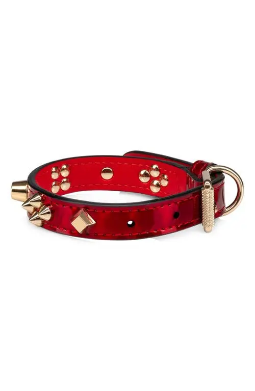 CHRISTIAN LOUBOUTIN Spiked Patent Leather Pet Collar