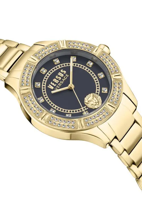Versace Canton Road Crystal Bracelet Watch - Yellow Gold
