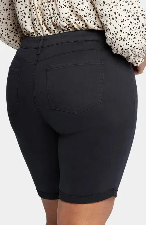NYDJ Briella Roll Cuff Denim Bermuda Shorts - Black