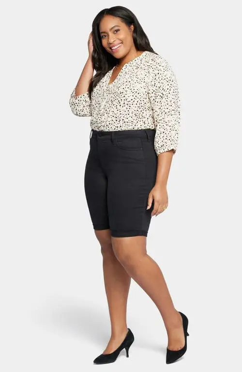 NYDJ Briella Roll Cuff Denim Bermuda Shorts - Black