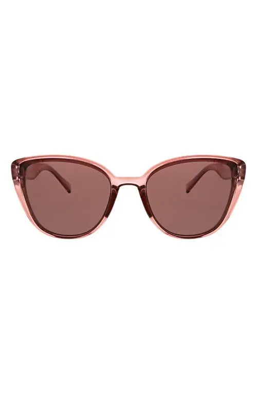 Hurley 58mm Polarized Cat Eye Sunglasses - Crystal Rose  display picture 2