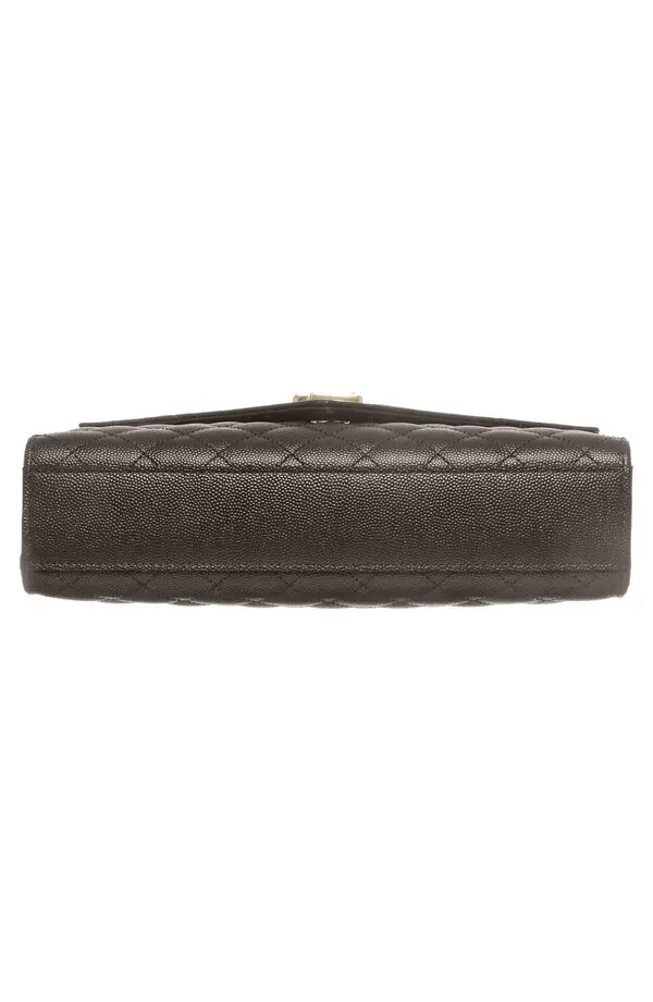 Saint Laurent Cassandra Quilted Envelope Bag - Pebble