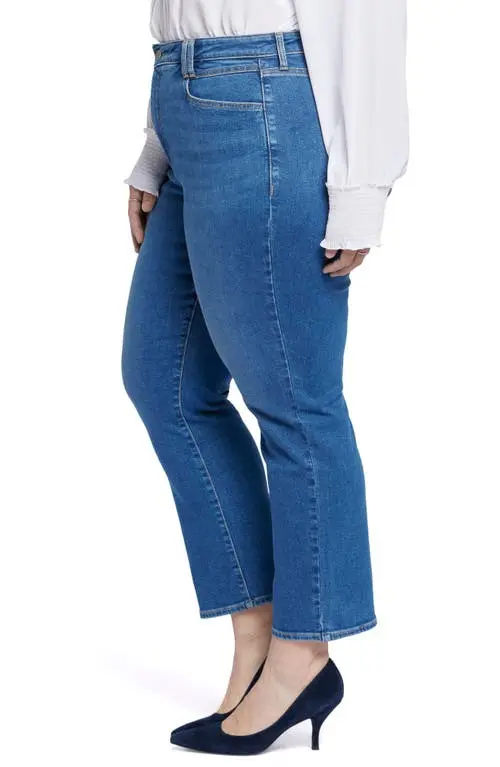 NYDJ High Rise Relaxed Straight Ankle Jeans