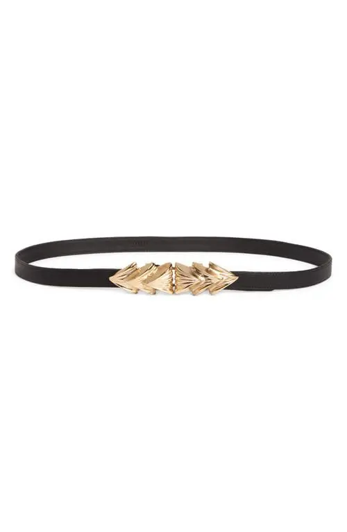 RAINA BELTS Three Shells Leather Belt - Black