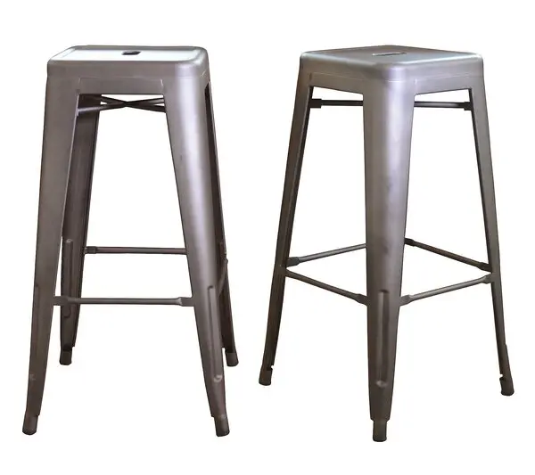 AMERIHOME 30'h Metal Bar Stool 2 Pack Gunmetal - One-color