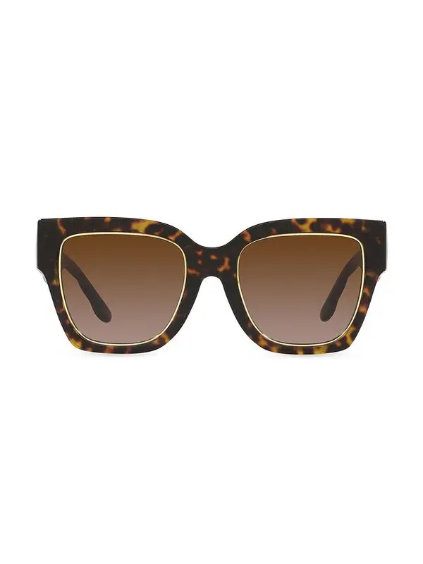 Tory Burch 52mm Square Sunglasses - Havana | Editorialist display picture 3