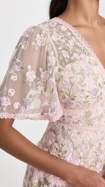 sachin and babi light blue dress Needle & Thread Lavender Rose Micro Mini Dress In Champagne - 75% Off