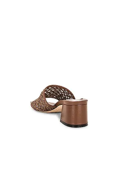 JIMMY CHOO Themis 45 Raffia Mule In Brown
