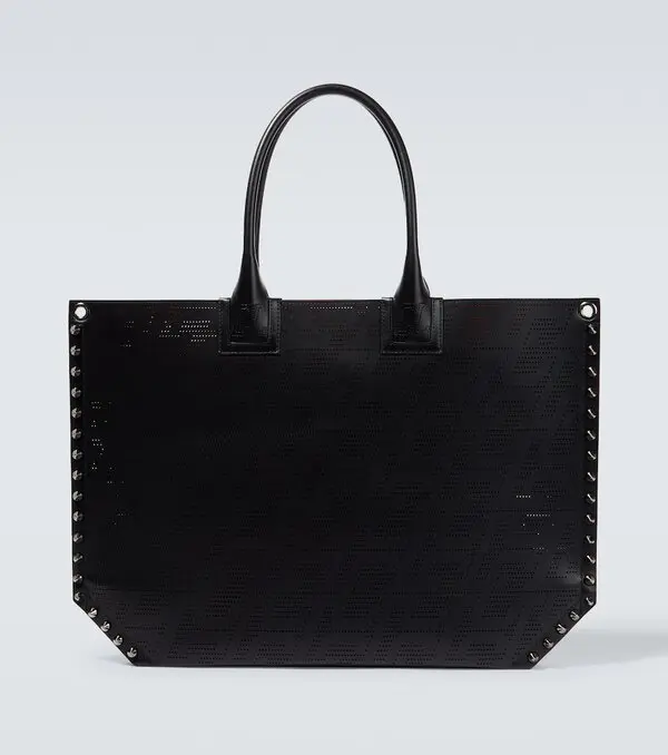 CHRISTIAN LOUBOUTIN Laser-cut Leather Tote - Black
