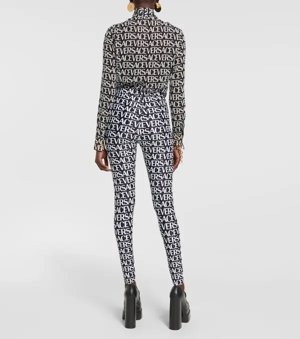 Versace Logo-print Leggings - Black
