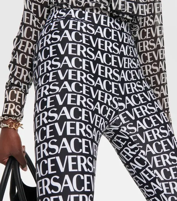 Versace Logo-print Leggings - Black