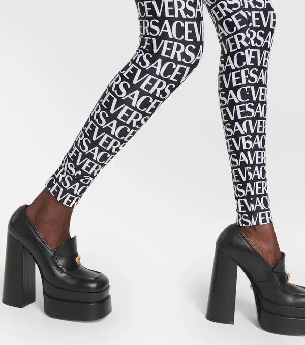 Versace Logo-print Leggings - Black