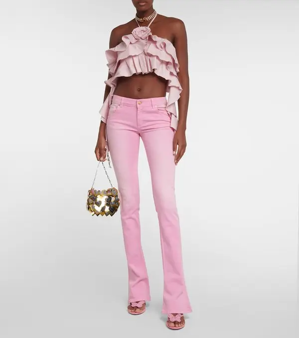 Blumarine Ruffled Halterneck Crop Top