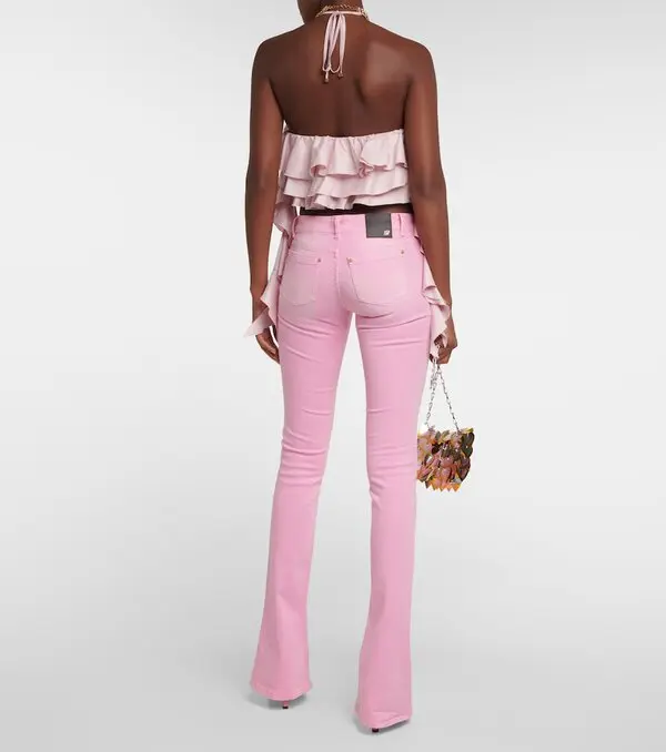 Blumarine Ruffled Halterneck Crop Top