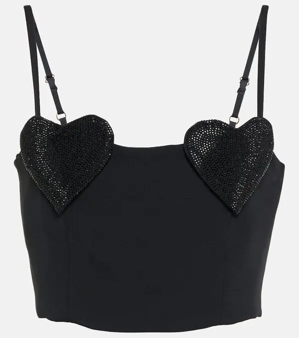 Blumarine Crystal-embellished Cropped Top