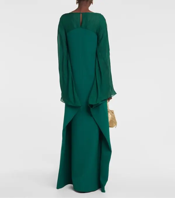 Safiyaa Silk-trimmed Kaftan