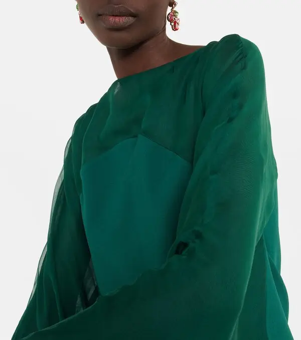 Safiyaa Silk-trimmed Kaftan