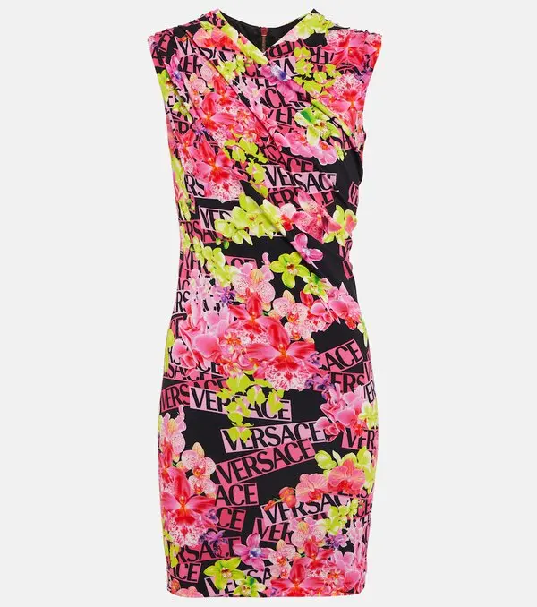 Versace Floral-print Mini Dress