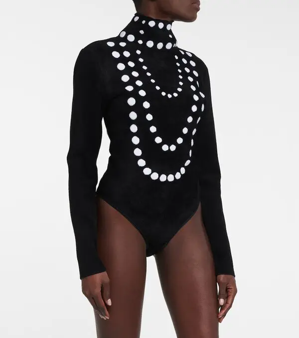 Alaïa Jacquard Velvet Chenille Bodysuit