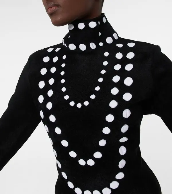 Alaïa Jacquard Velvet Chenille Bodysuit