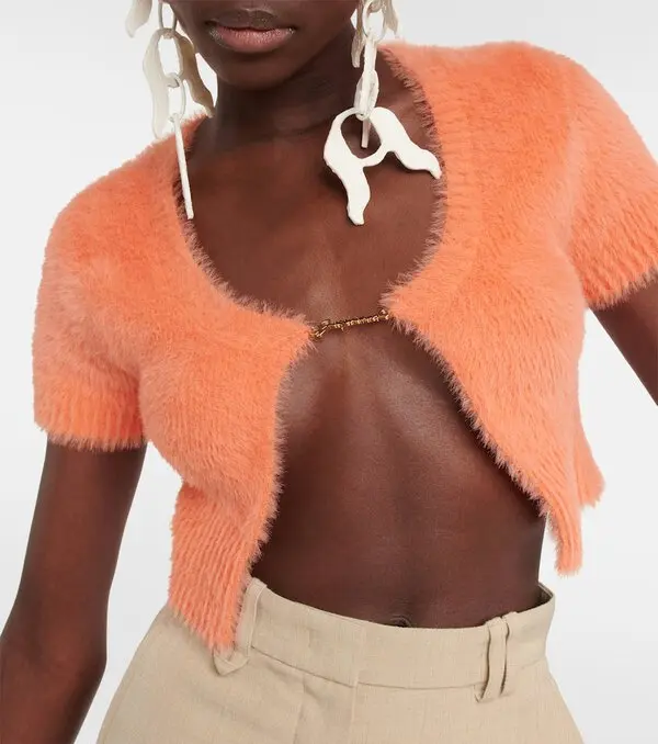 Jacquemus La Maille Neve Cropped Cardigan - Orange