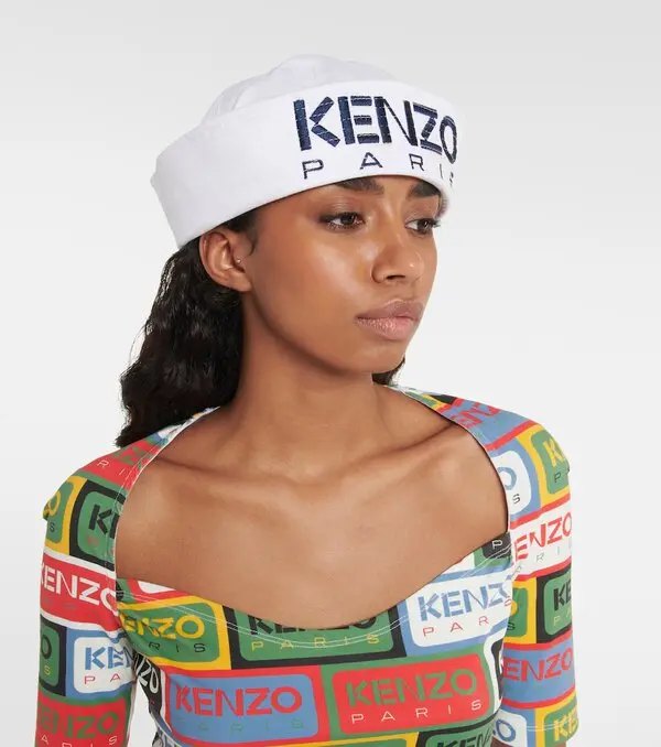 Kenzo Logo Cotton Sailor Hat In White - 50% Off | Editorialist