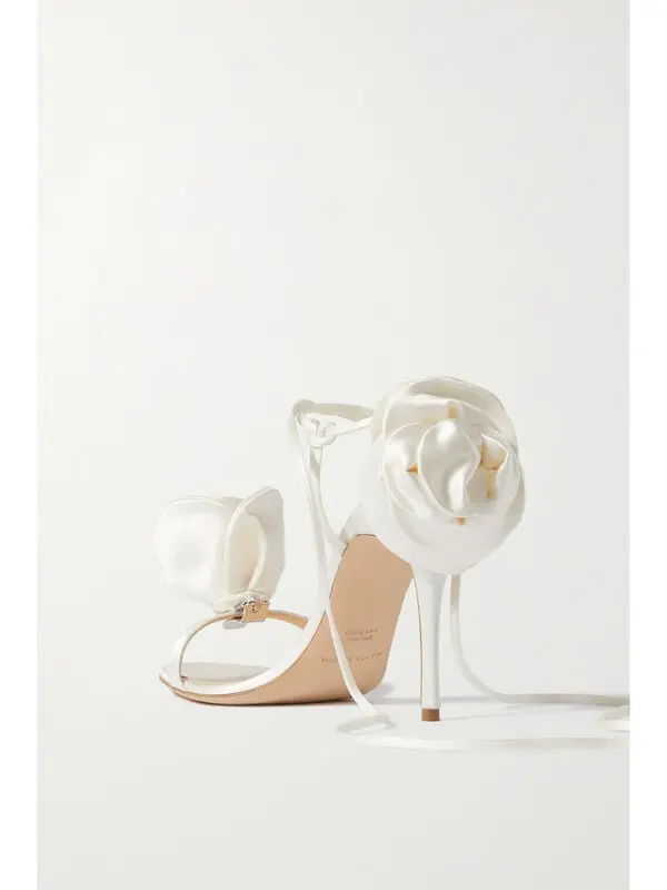 Magda Butrym Appliquéd Satin Sandals