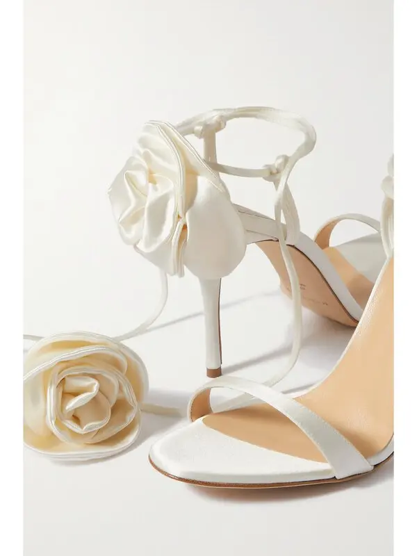 Magda Butrym Appliquéd Satin Sandals