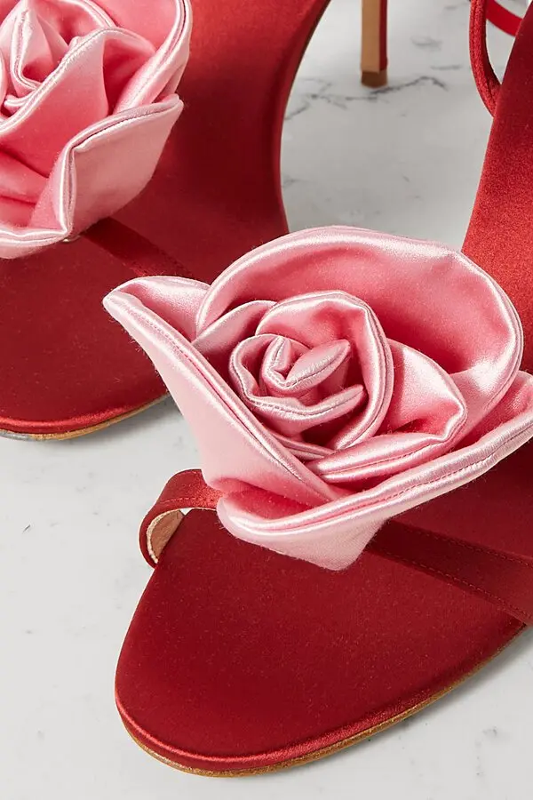 Magda Butrym Appliquéd Satin Sandals