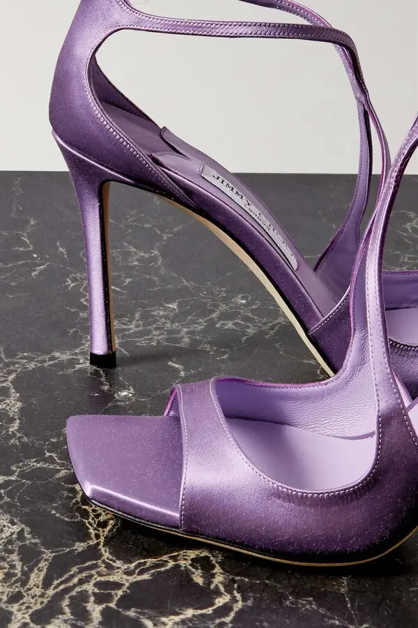 Jimmy Choo Azia 95 Satin Sandals - Lilac | Editorialist