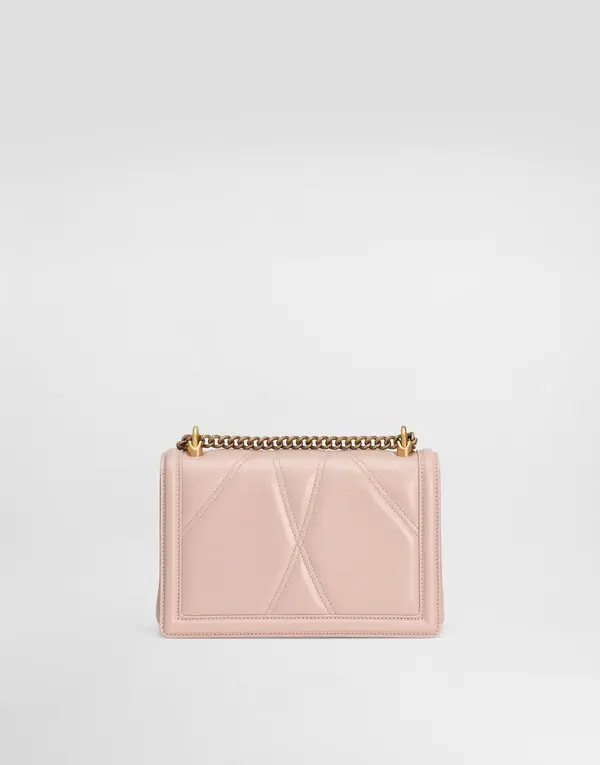 Dolce & Gabbana Medium Devotion Bag In Quilted Nappa Leather - Pale Pink