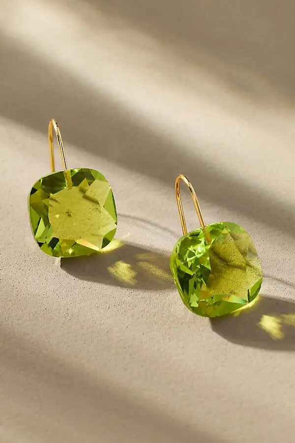 Anthropologie Floating Crystal Earrings - Artichoke