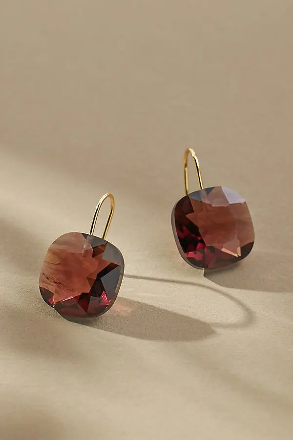 Anthropologie Floating Crystal Earrings - Brown