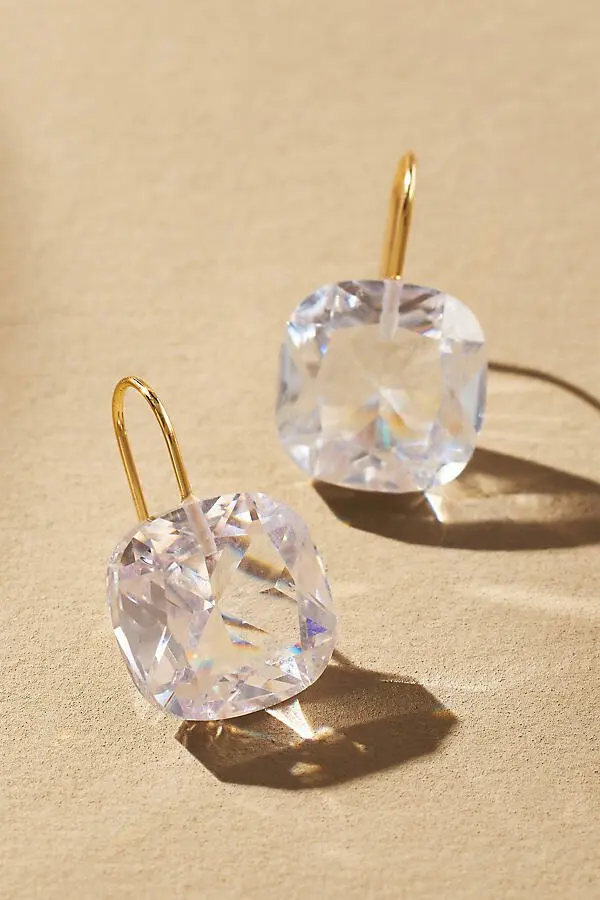 Anthropologie Floating Crystal Earrings - Clear