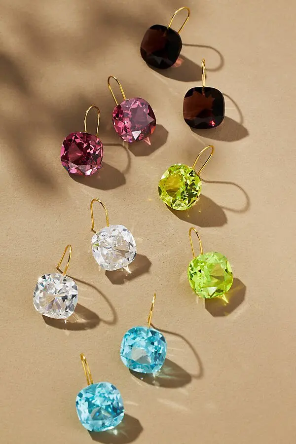 Anthropologie Floating Crystal Earrings - Clear