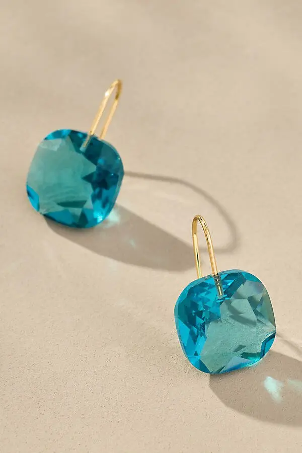 Anthropologie Floating Crystal Earrings - Turquoise