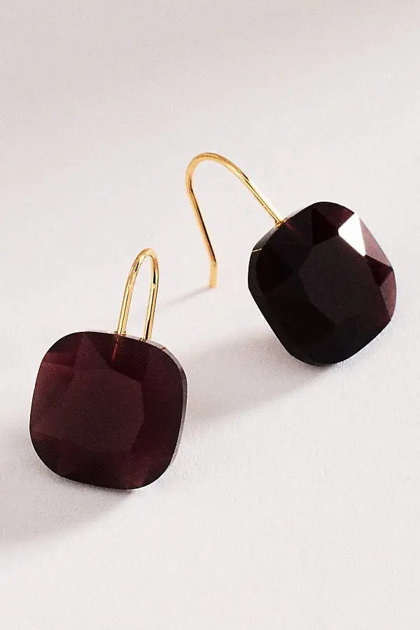 Anthropologie Floating Crystal Earrings - Wine